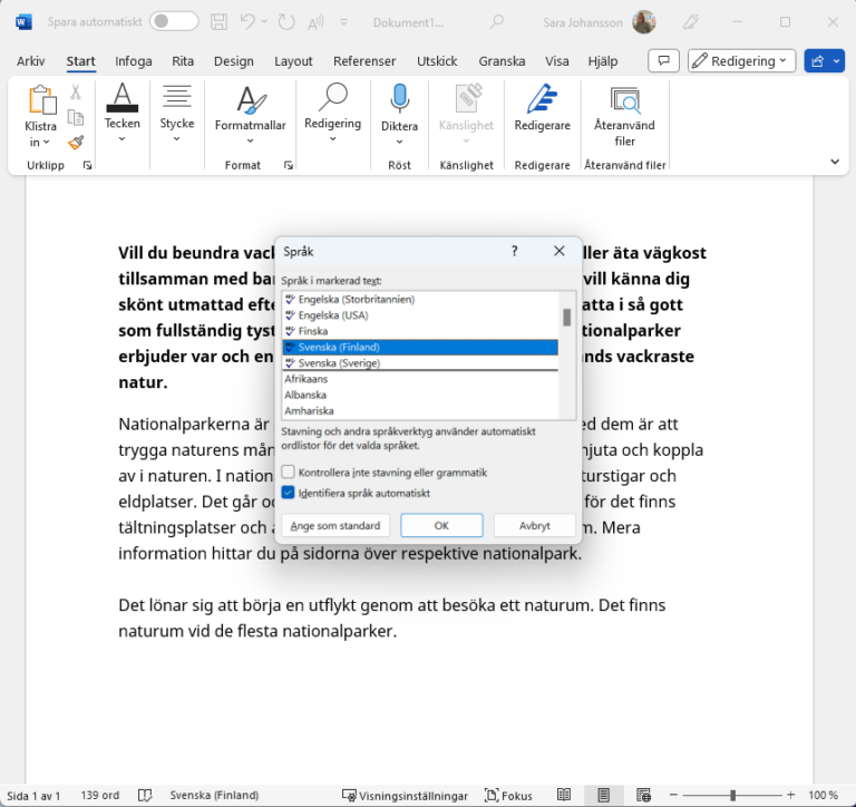 Text blir tal i Word (Microsoft 365) – Windows - Datero
