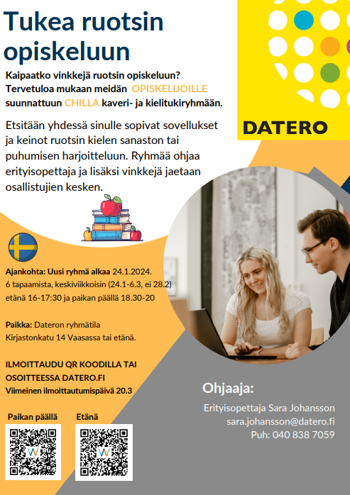 Tukea ruotsin opiskeluun-kurssi - Datero
