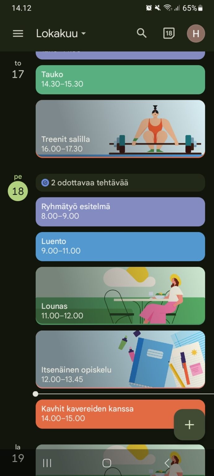 Ajanhallinta - Google-kalenteri - Datero