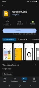 Ajanhallinta - Google Keep - Datero